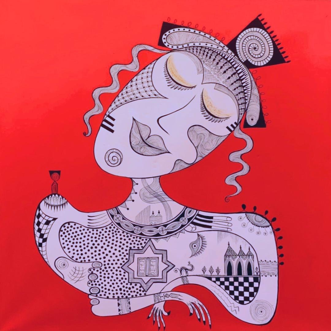 La reine Dimensions 134X134 cm LAMIMA Youssef - Bloc 9 Art