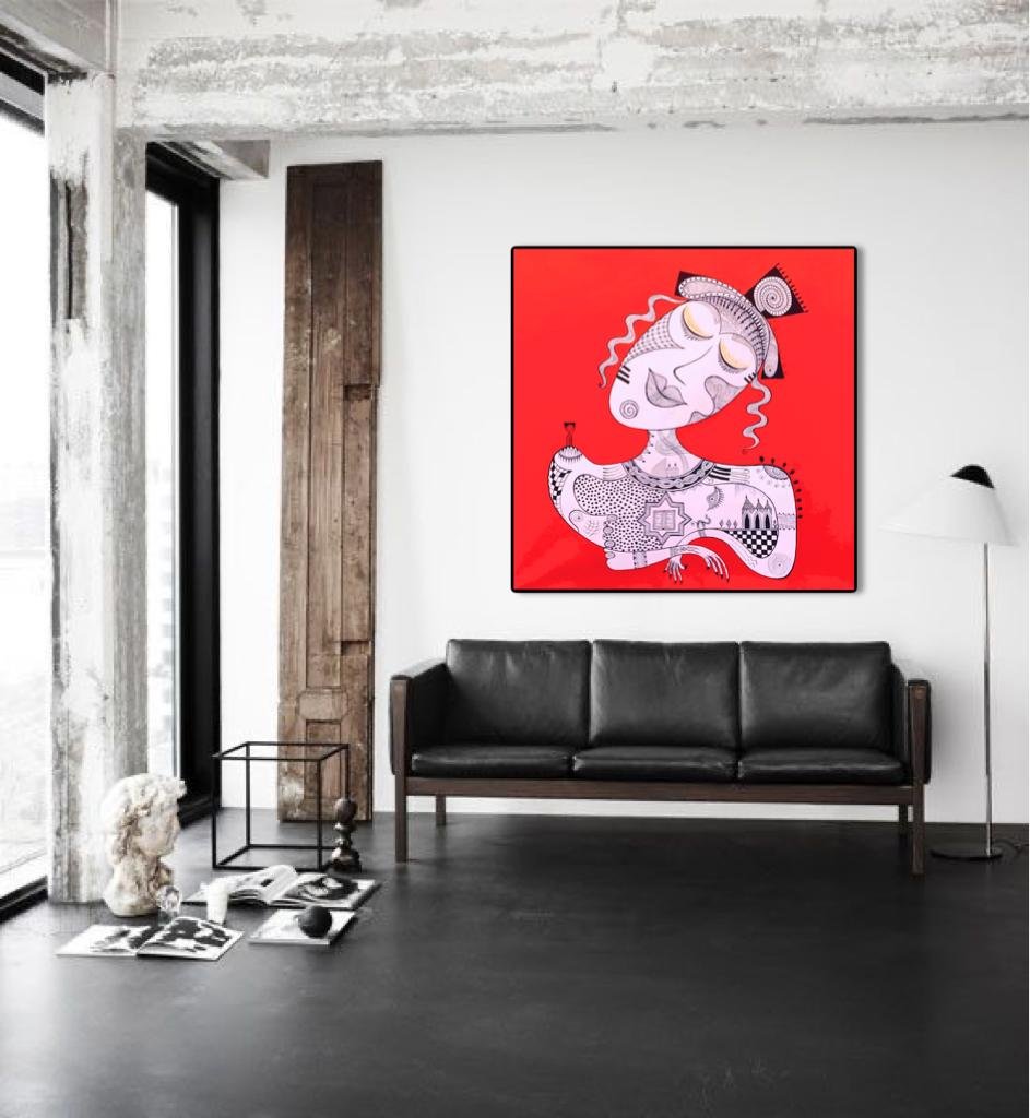 La reine Dimensions 134X134 cm LAMIMA Youssef - Bloc 9 Art
