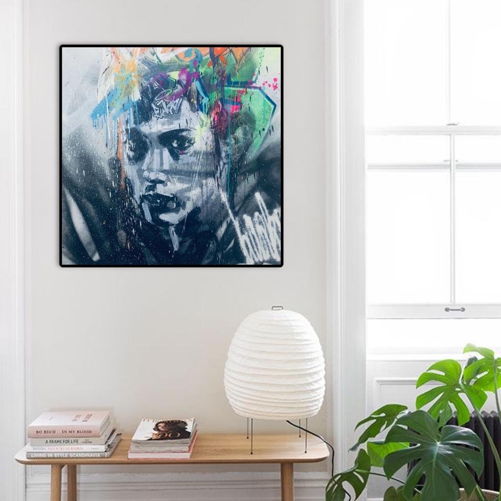 Graffiti portrait N01 Dimensions 83X83cm BARKI Cheaib - Bloc 9 Art